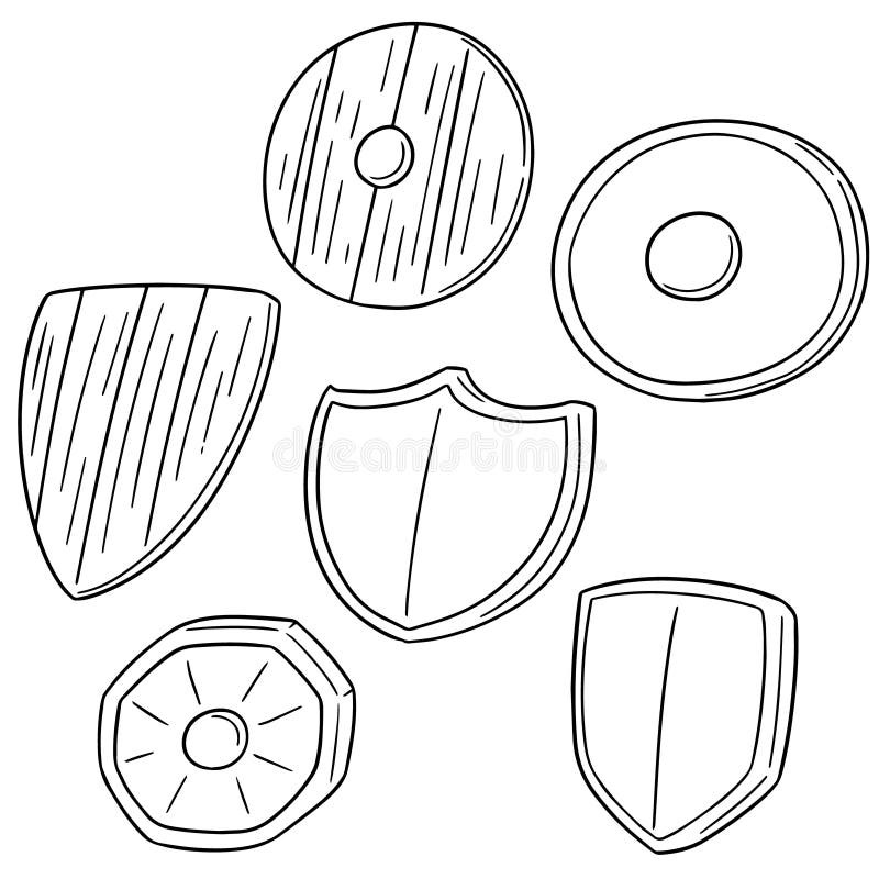Vector set of shields stock vector. Illustration of concept - 118222668