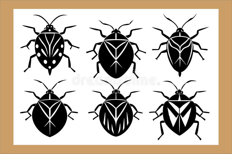A set of stink Bugs stock illustration. Illustration of line - 342635069