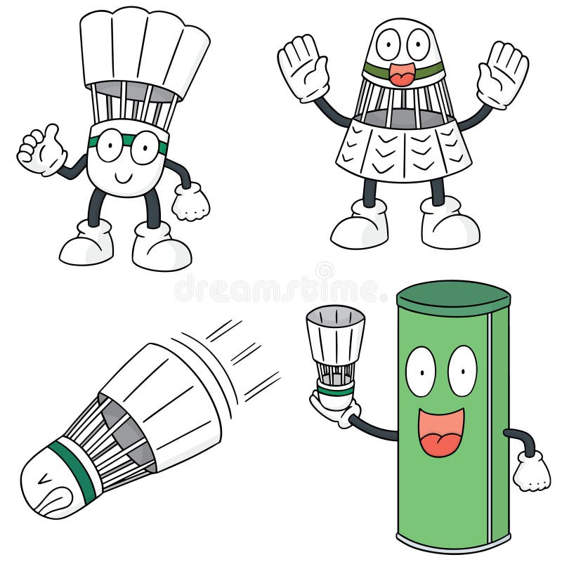 Vector set of shuttlecock stock vector. Illustration of draw - 117662290
