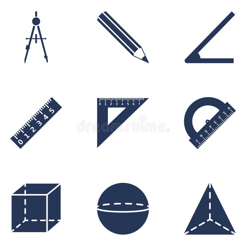 Vector Set of Silhouette Geometry Icons Stock Vector - Illustration of ...