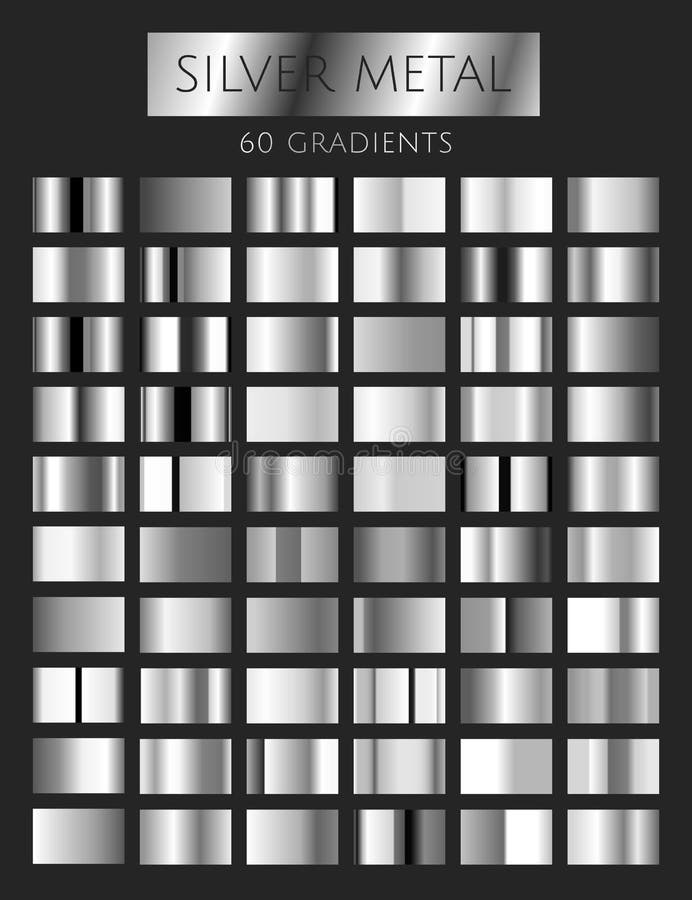 Vector Set of 60 Silver Gradients. Silver Rectangle Collection. Silver ...