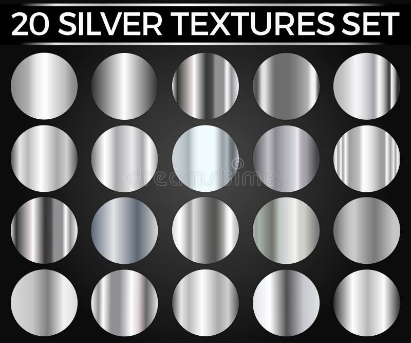 Vector Set of Silver Gradients, Silver Squares Collection, Textures ...