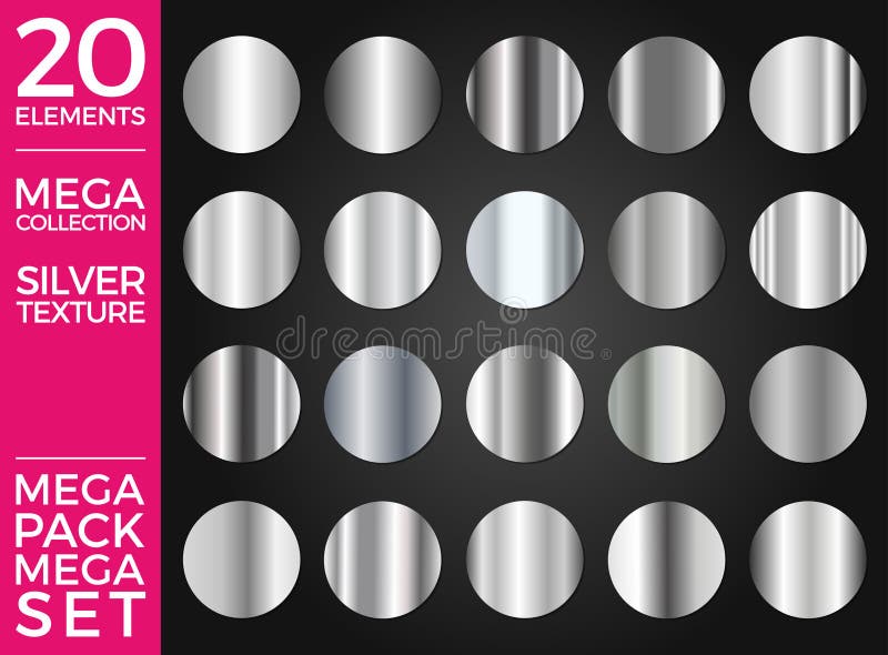 Vector Set of Silver Gradients, Silver Squares Collection, Textures ...