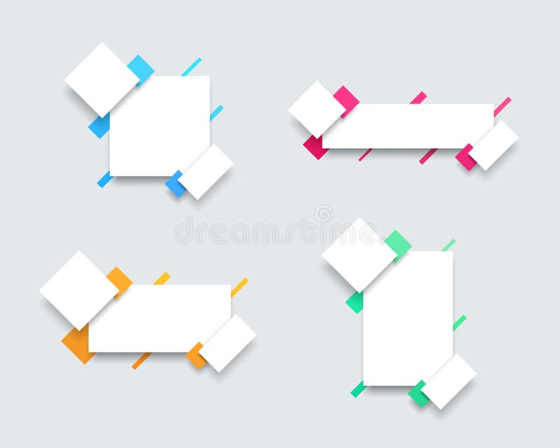 Vector Set of 4 Simple Colourful Text Box Banner Templates a Stock ... Vector Set of 4 Simple Colourful Text Box Banner Templates a Stock ...