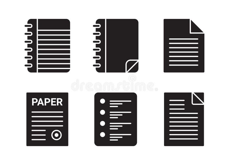 Vector Set of Simple Paper Icon Set Stock Illustration - Illustration ...