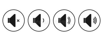 Vector Set of Simple Volume Icons Design Graphic. Volume Increase, Decrease, and Mute Meaning ...