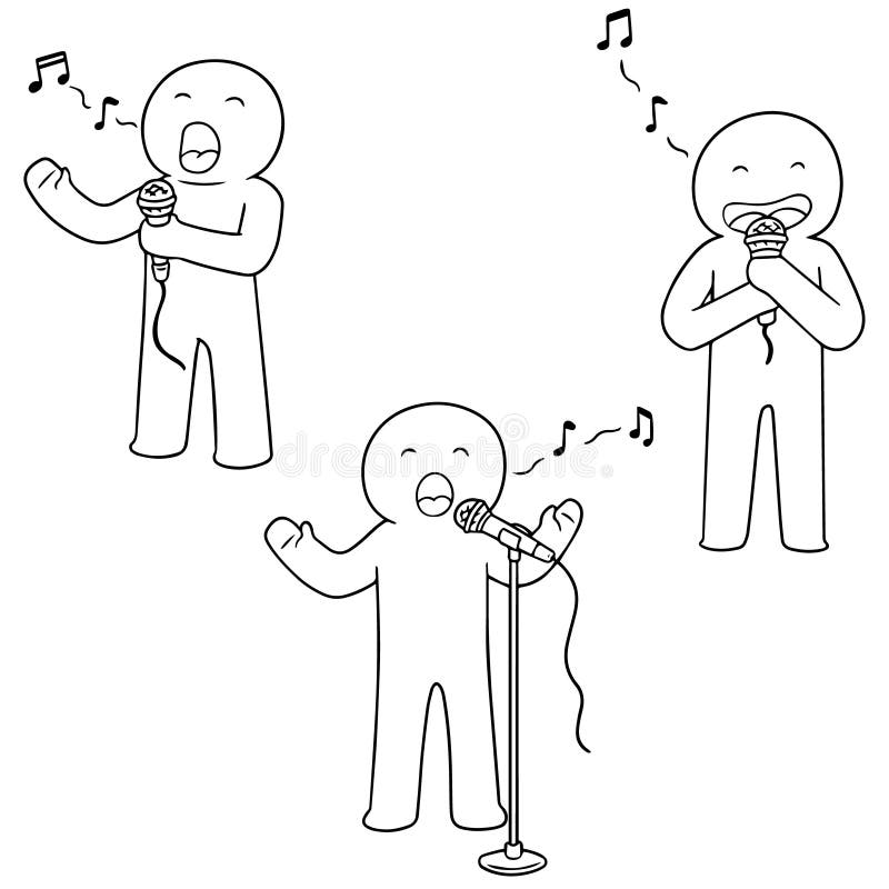 Vector set of singer stock vector. Illustration of design - 118249521