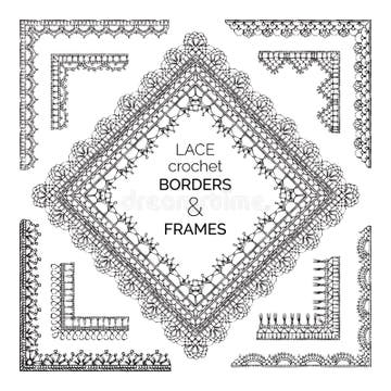 Filet Crochet Edging Patterns Stock Illustrations – 40 Filet Crochet ...