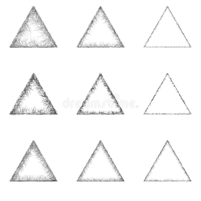 Sketch Triangle Design Element Set Stock Vector - Illustration of ...