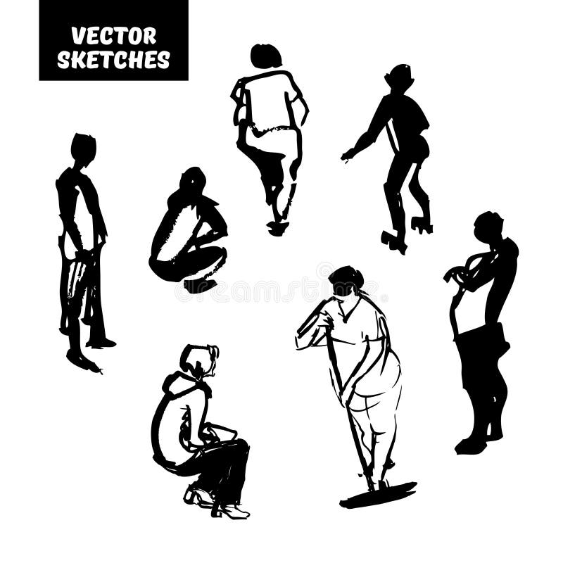 Vector set of sketches stock vector. Illustration of graphic - 105637646