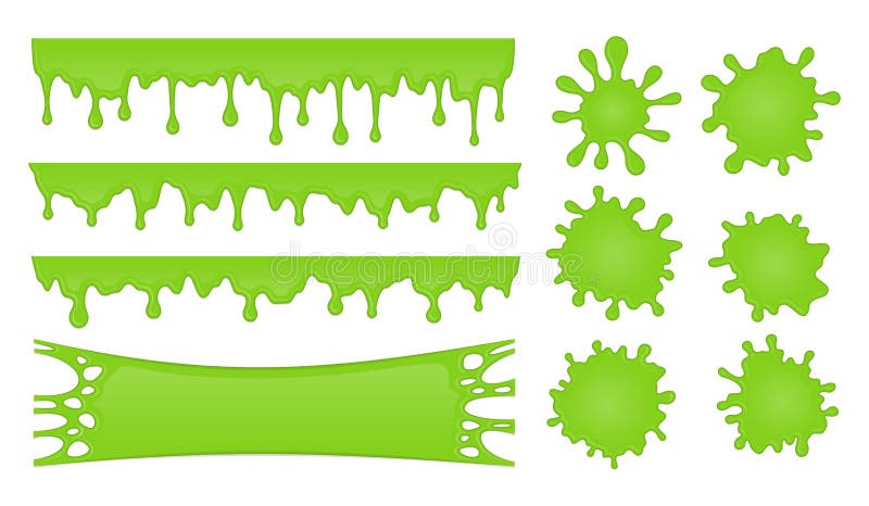 Set of Slime Drops and Splash Stains Stock Vector - Illustration of ...