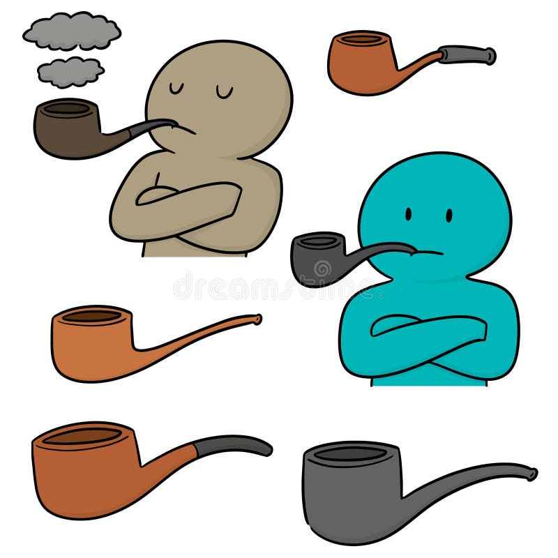 Vector set of smoking pipe stock vector. Illustration of cute - 144471993