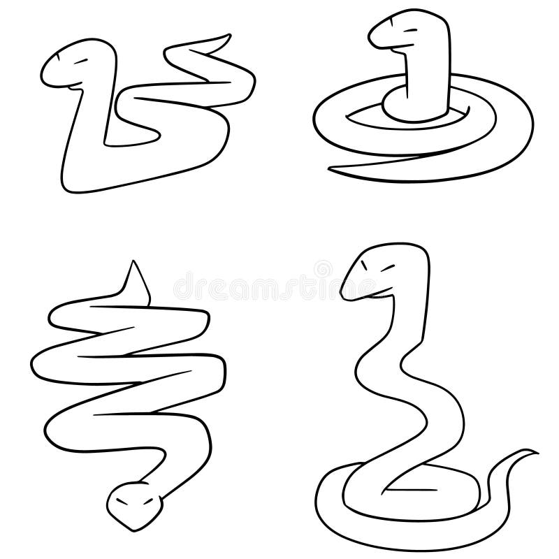 Vector set of snake stock vector. Illustration of line - 117623594