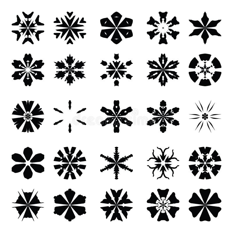 Vector Set Snowflake Elements. Stock Vector - Illustration of element ...