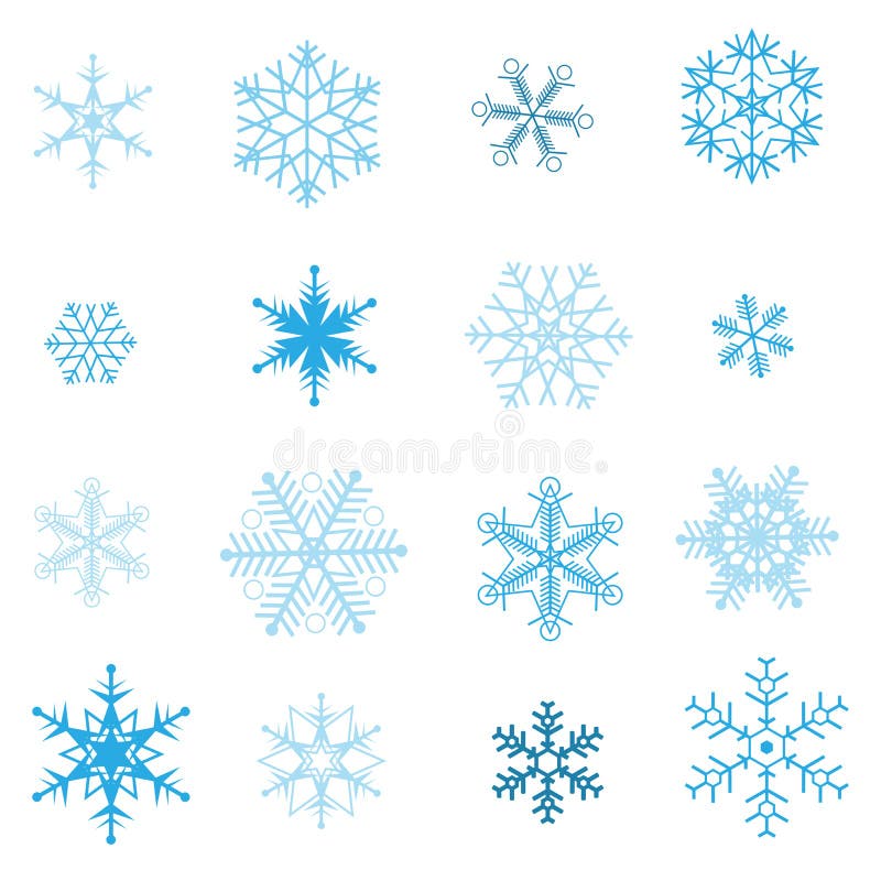 Simple Snowflake Shapes (Set #2) Stock Vector - Illustration of ...