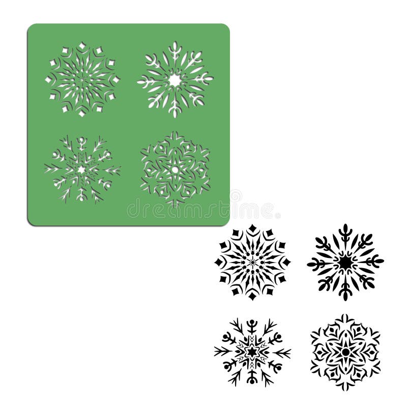 Snowflake Stencils Stock Illustrations – 104 Snowflake Stencils Stock ...