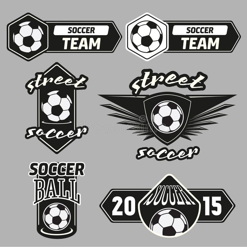 Vector Set Soccer Champions Labels Stock Vector - Illustration of ...