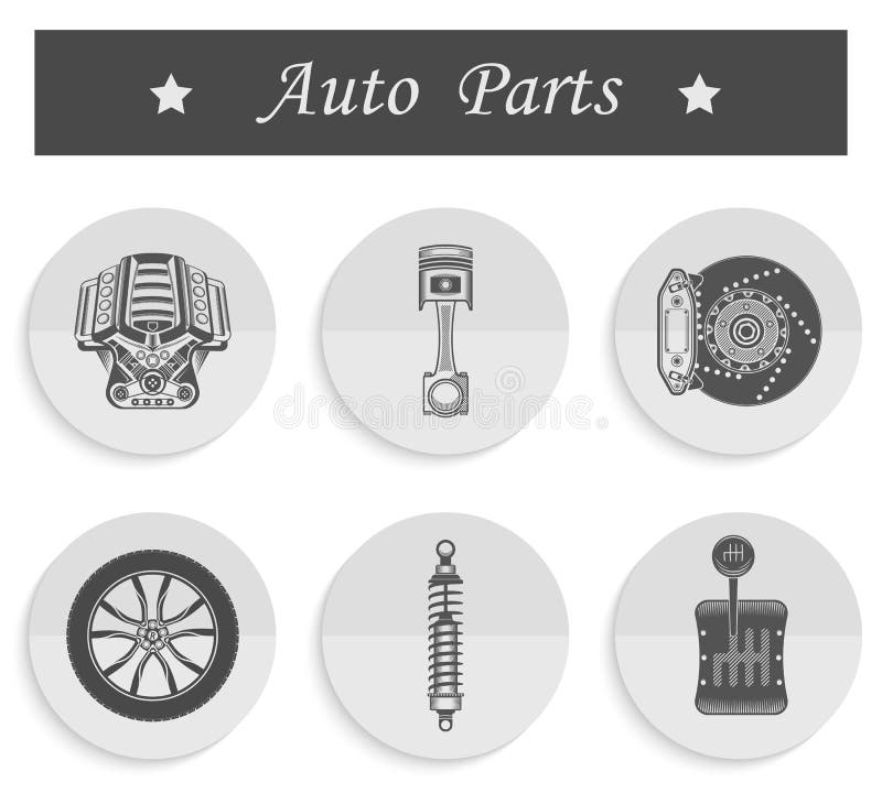 Vector Set of Spare Parts for Car Stock Illustration - Illustration of ...
