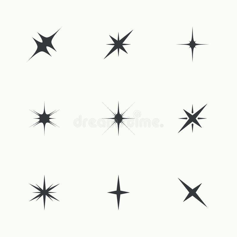 Vector Set Of Sparkle Lights Stars Stock Vector - Illustration of lens ...