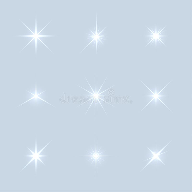Vector Set of Sparkle Lights Stars Stock Vector - Illustration of lens ...