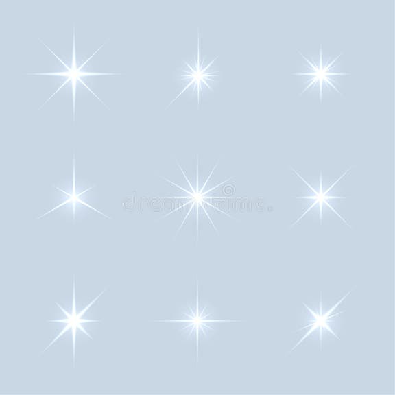 Vector Set of Sparkle Lights Stars Stock Vector - Illustration of lens ...