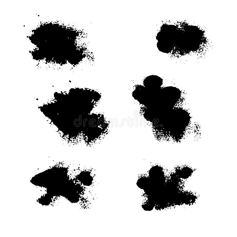 Vector Set of Splash Stains Texture Banners. Black and White Abstract ...