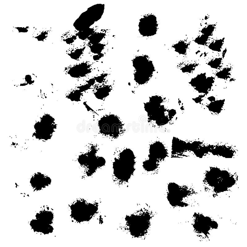 Vector Set of Splash Stains Texture Banners. Black and White Abstract ...
