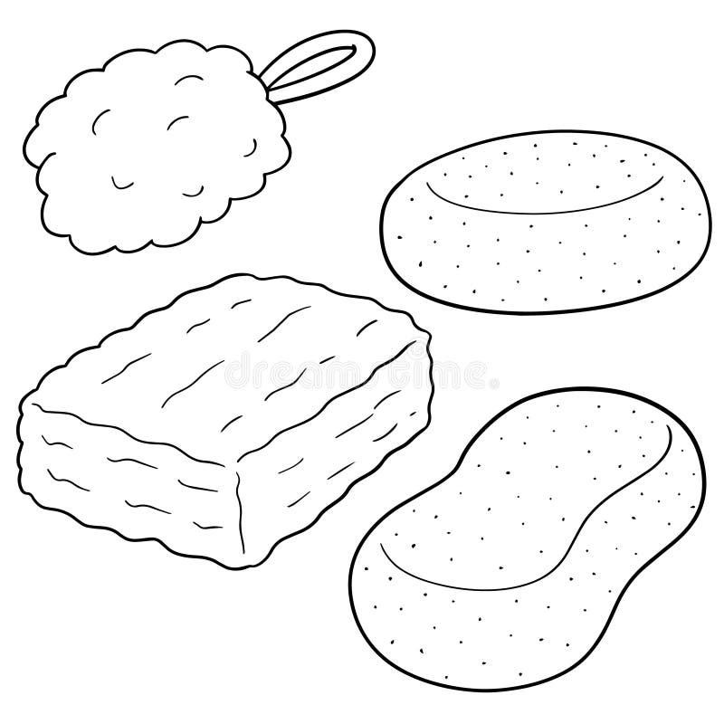 Vector set of sponge stock vector. Illustration of porous - 121022046