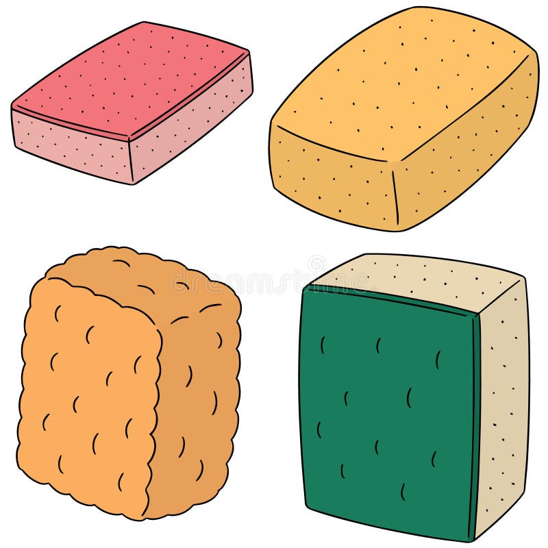 Vector set of sponge stock vector. Illustration of design - 117610361