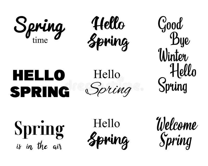 Vector Set of Spring Lettering. Stock Vector - Illustration of card ...