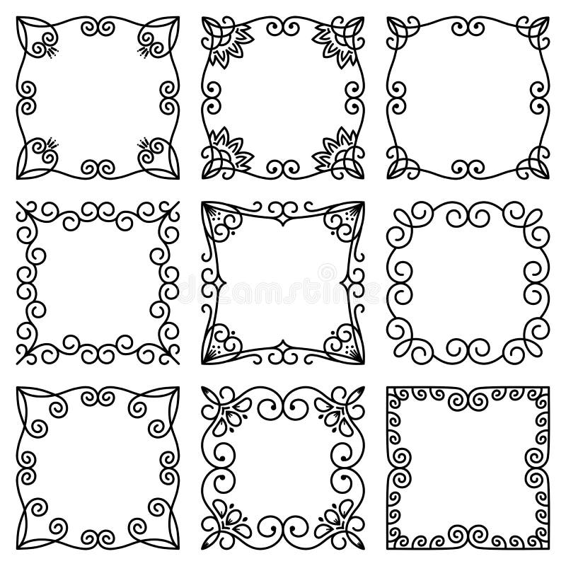 Set of Elegant Square Frames with Floral Ornament Stock Vector ... Set of Elegant Square Frames with Floral Ornament Stock Vector ...