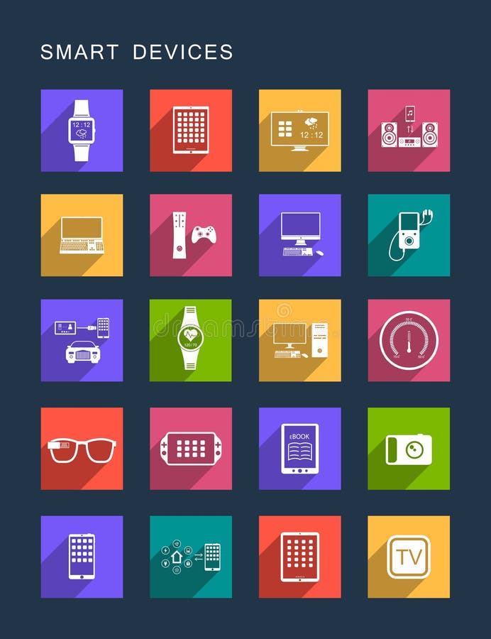 Vector Set Square Icons stock illustration. Illustration of computer ...