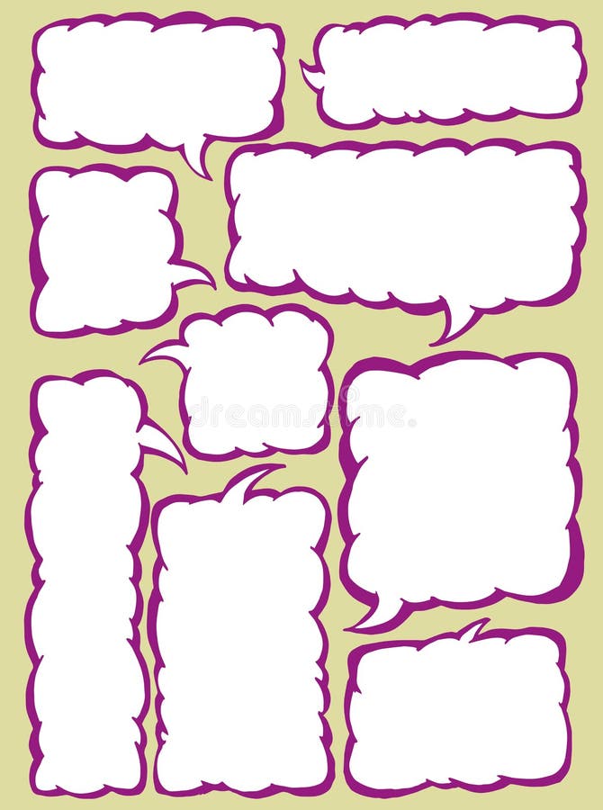 Vector Set of Squared Text Balloons. Stock Vector - Illustration of ...
