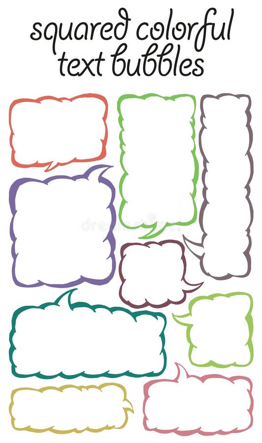 Vector Set of Squared Text Balloons. Stock Vector - Illustration of ...