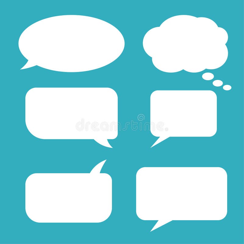 Vector Set of Stickers of Speech Bubbles. Blank Empty Speech Bubbles ...