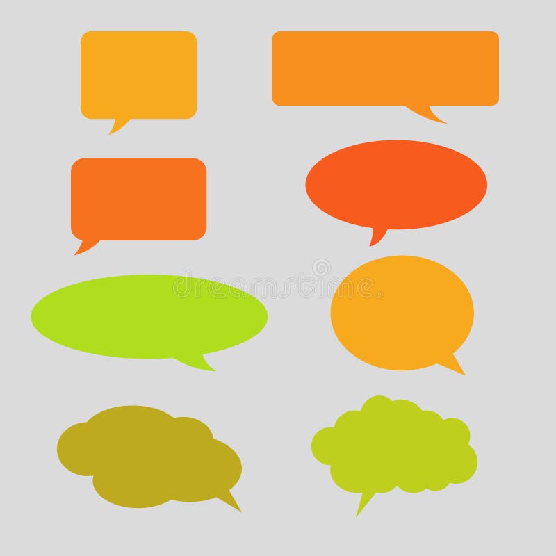 Vector Set of Stickers of Speech Bubbles. Blank Empty Speech Bubbles ...