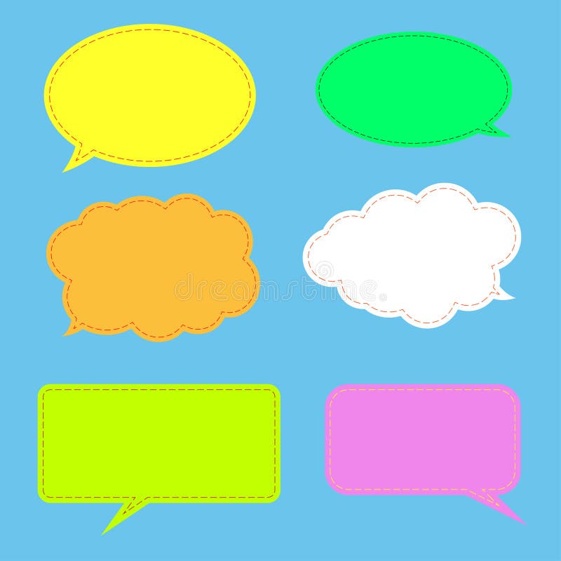Vector Set of Stickers of Speech Bubbles. Blank Empty Speech Bub Stock ...