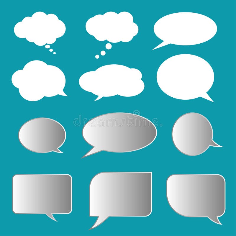 Set of Speech Bubbles. Blank Retro Empty Comic Bubbles. Stickers ...