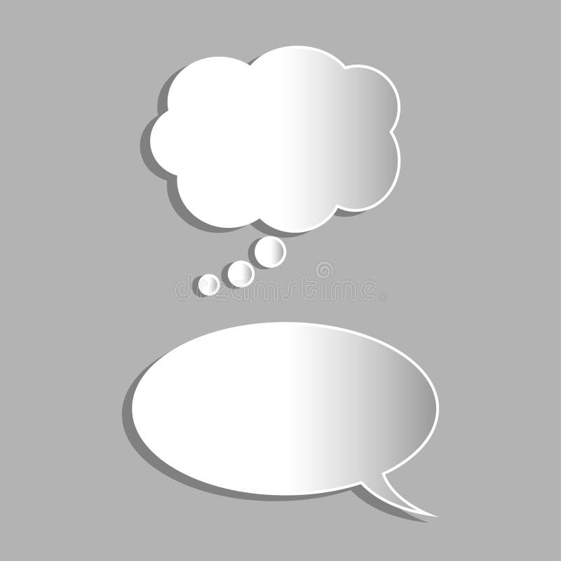 Vector Set of Stickers of Speech Bubbles. Blank Empty White Stock ...