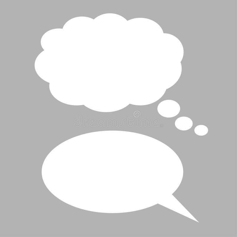 Vector Set of Stickers of Speech Bubbles. Blank Empty White Stock ...