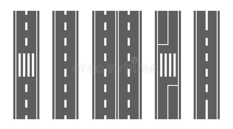 Vector Set of Straight Road Section Designs for Urban Planning, City ...