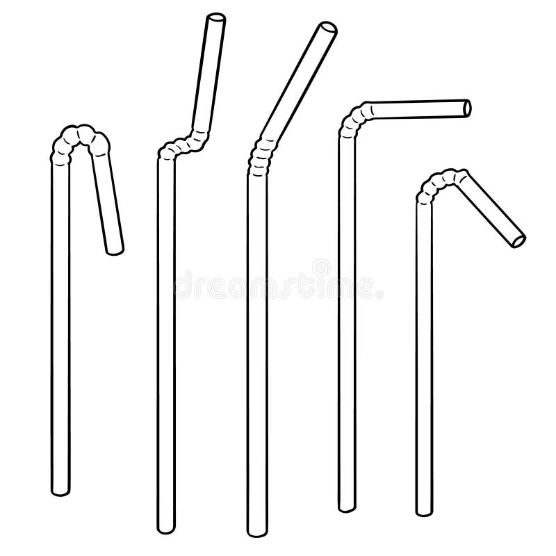 Vector set of straw stock vector. Illustration of decoration - 120420709