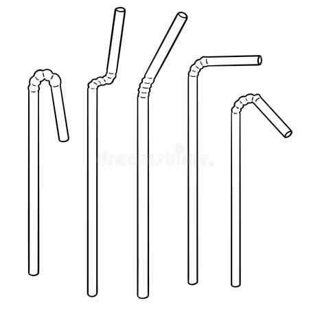 Vector set of straw stock vector. Illustration of decoration - 120420709