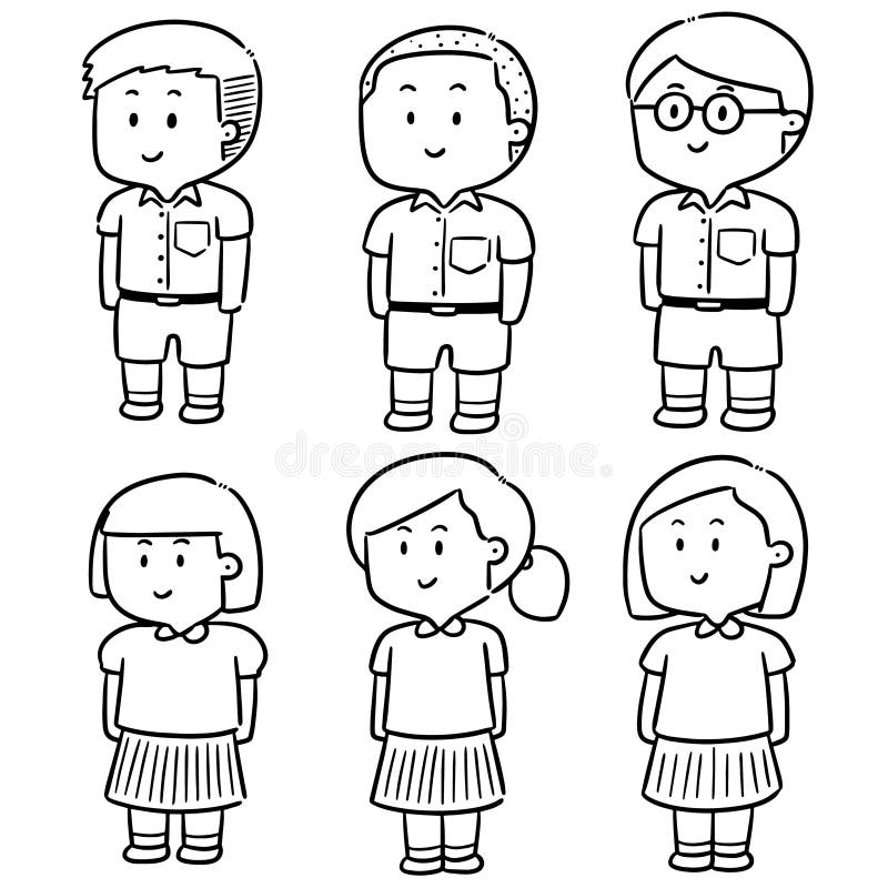 Vector set of student face stock vector. Illustration of character ...