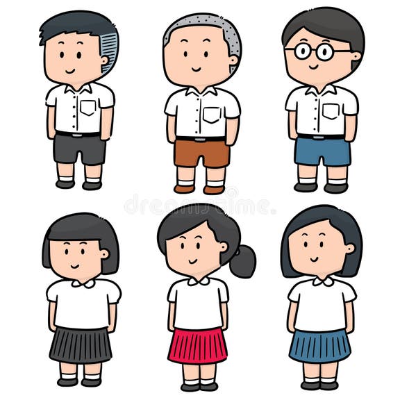 Vector set of student stock vector. Illustration of child - 144516093