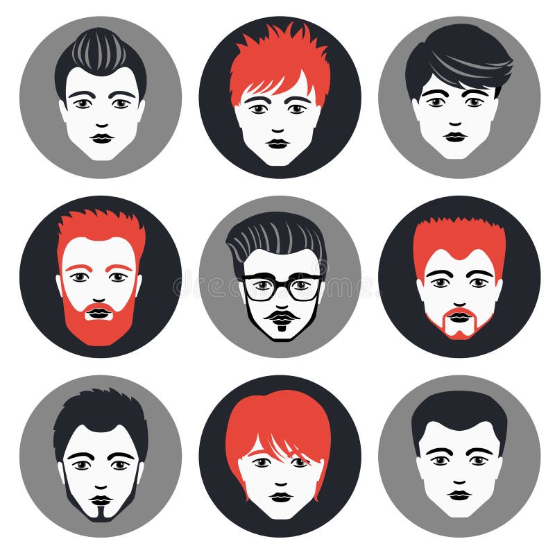Vector Set of Stylish Guys in Modern Flat Design Stock Vector ...