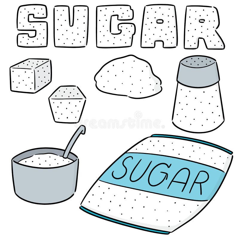 Vector set of sugar stock vector. Illustration of grained - 117623657