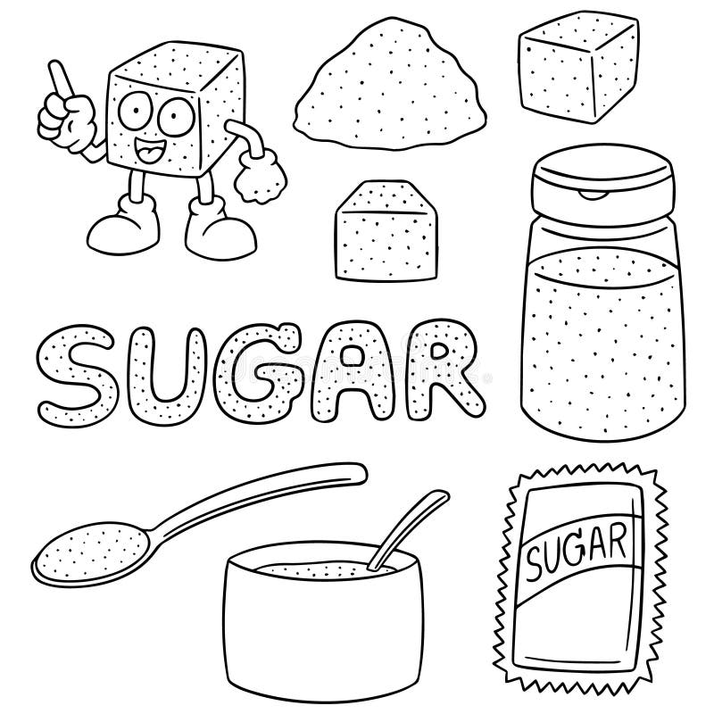 Vector set of sugar stock vector. Illustration of grained - 117623657