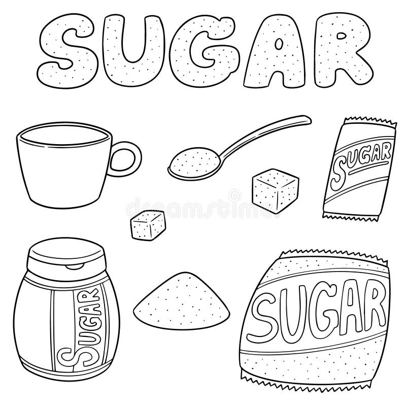 Vector set of sugar stock vector. Illustration of cartoon - 118644391
