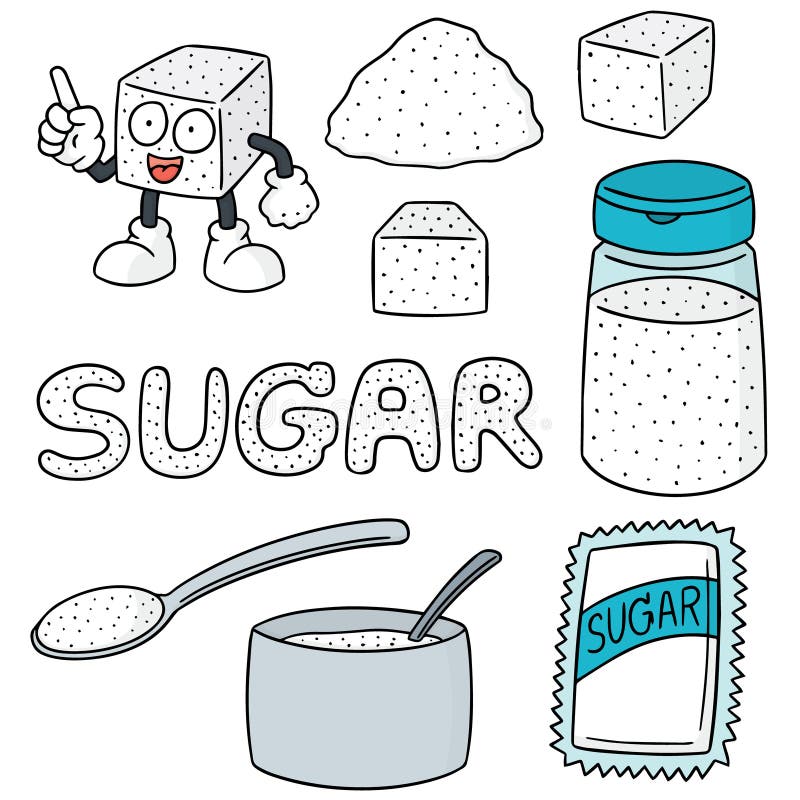 Vector set of sugar stock vector. Illustration of simple - 117623589